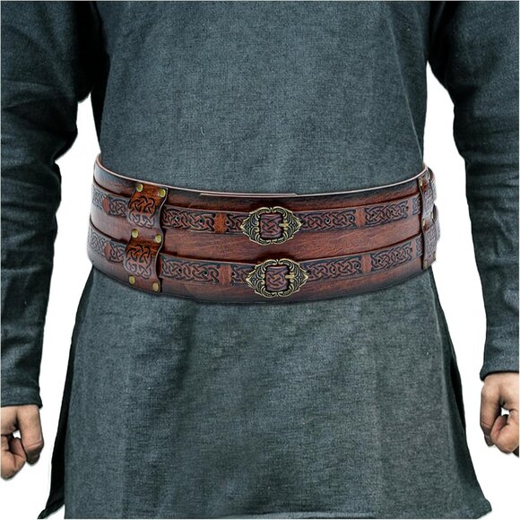 Other | Viking Wide Belt Medieval Faux Leather Armor Belt Knight Corset ...